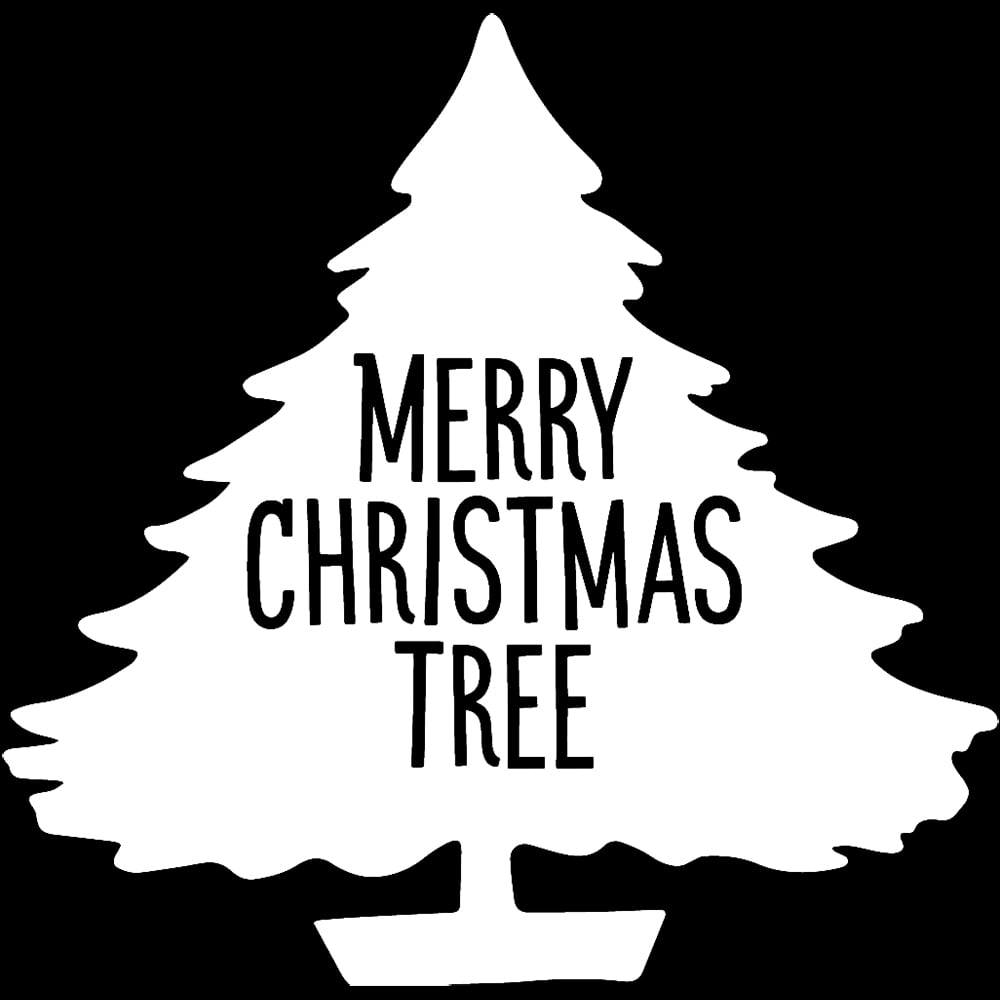 Transparent Decal Stickers Of Merry Christmas Tree (White) Premium ...
