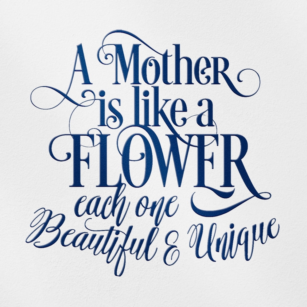 Transparent Decal Stickers Of Mother Is Like A Flower (Navy Blue ...