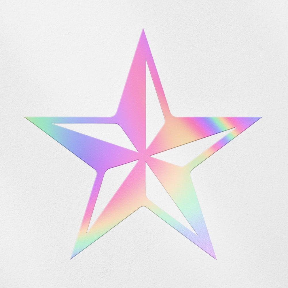 Transparent Decal Stickers Of Nautical Star Comic (Hologram) Premium ...