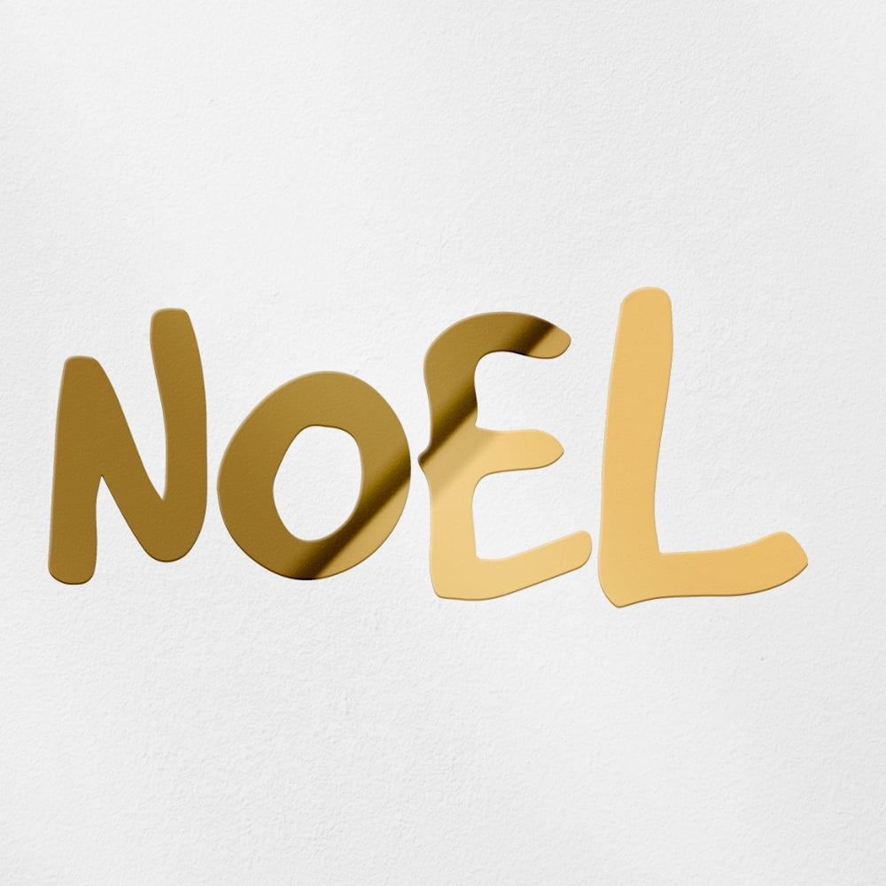 Transparent Decal Stickers Of Noel (Metallic Gold) Premium Waterproof ...