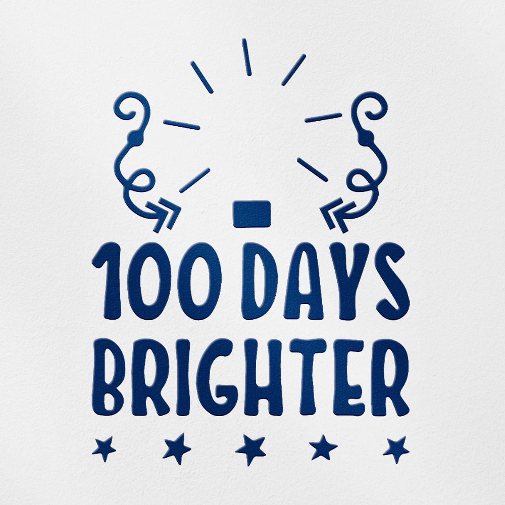 Transparent Decal Stickers Of 100 Days Brighter (Navy Blue) Premium ...