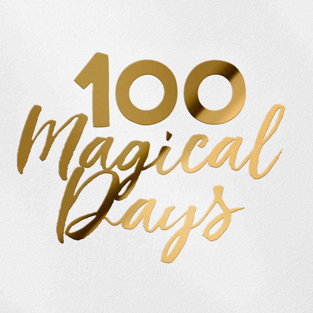 Transparent Decal Stickers Of 100 Magical Days (Metallic Gold) Premium ...