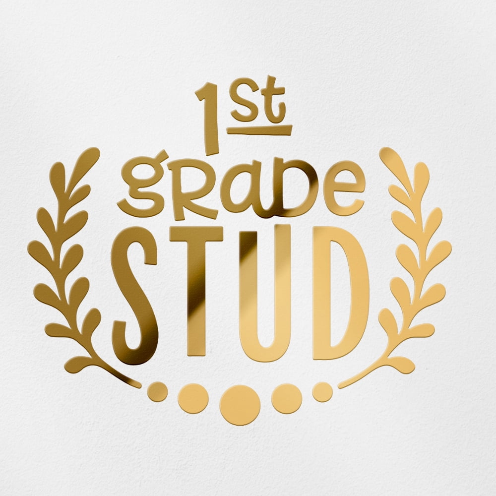 Transparent Decal Stickers Of 1St Grade Stud (Metallic Gold) Premium ...
