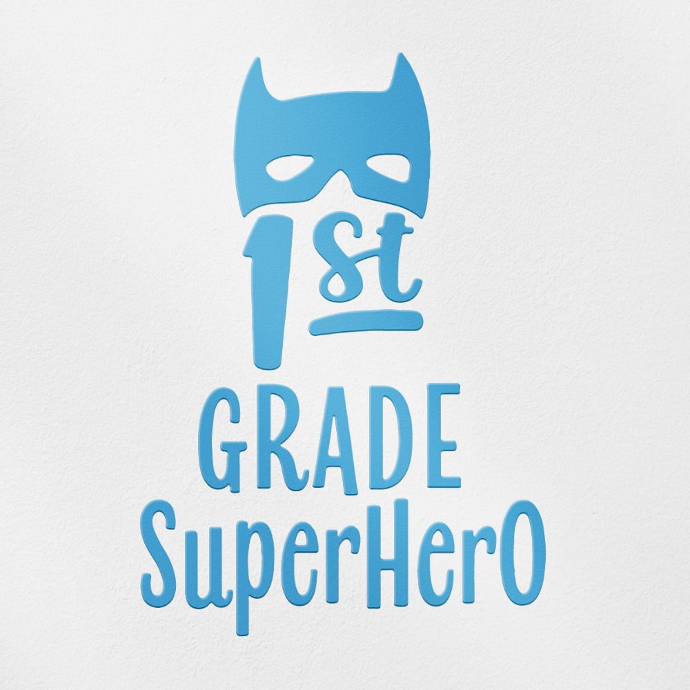 Transparent Decal Stickers Of 1St Grade Superhero (Azure Blue) Premium ...