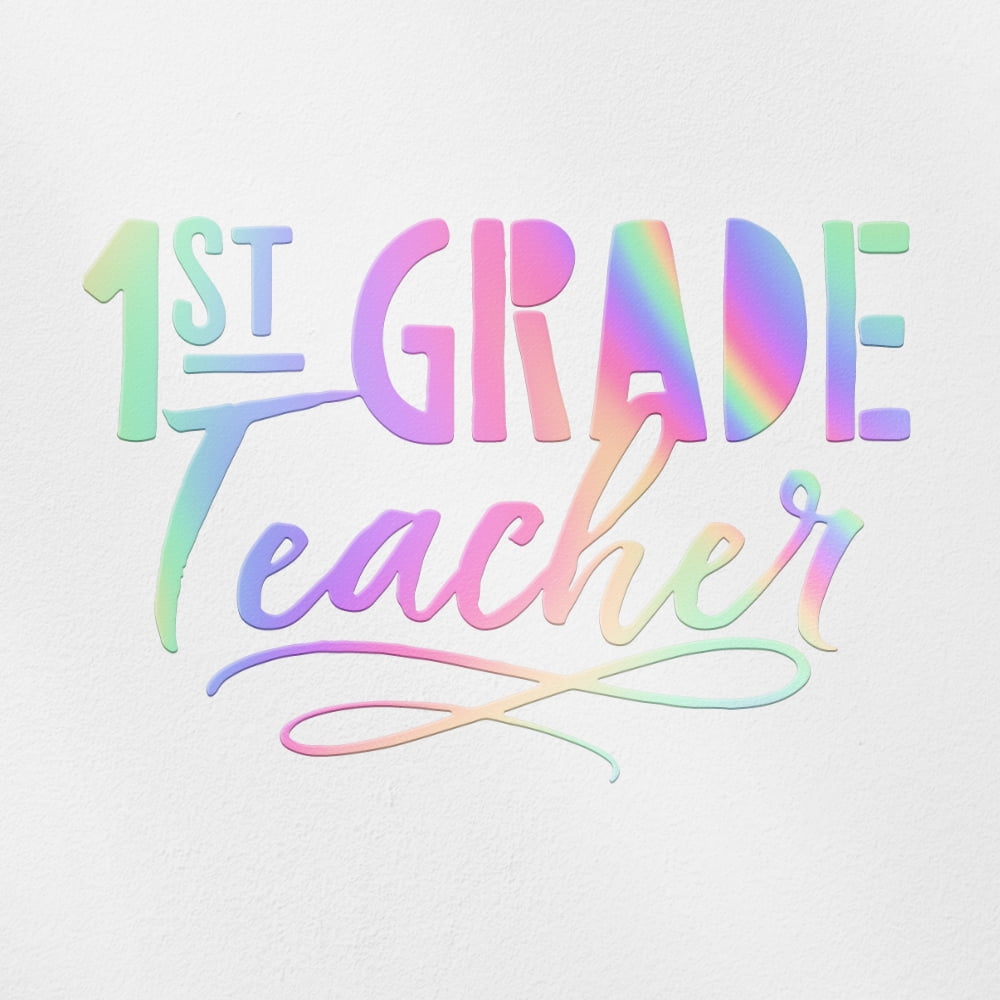 Transparent Decal Stickers Of 1St Grade Teacher (Hologram) Premium ...