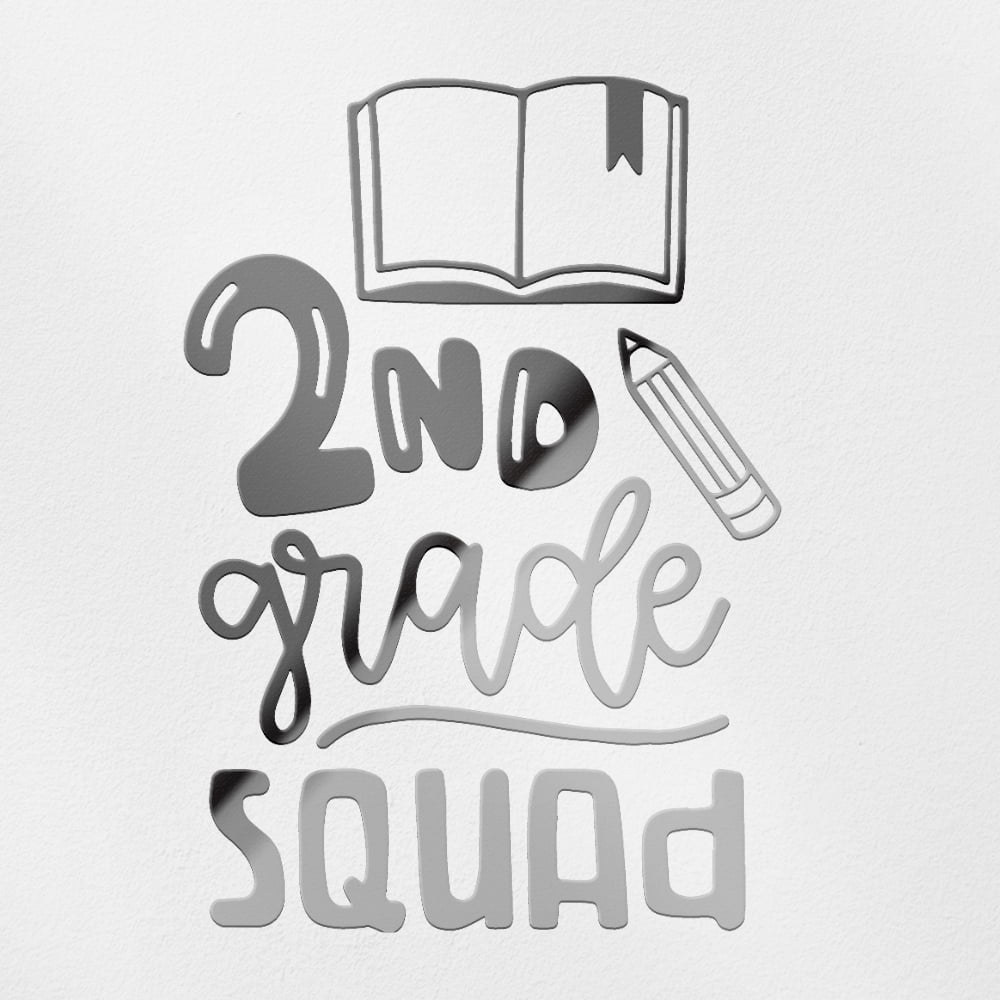 Transparent Decal Stickers Of 2Nd Grade Squad (Metallic Silver) Premium ...