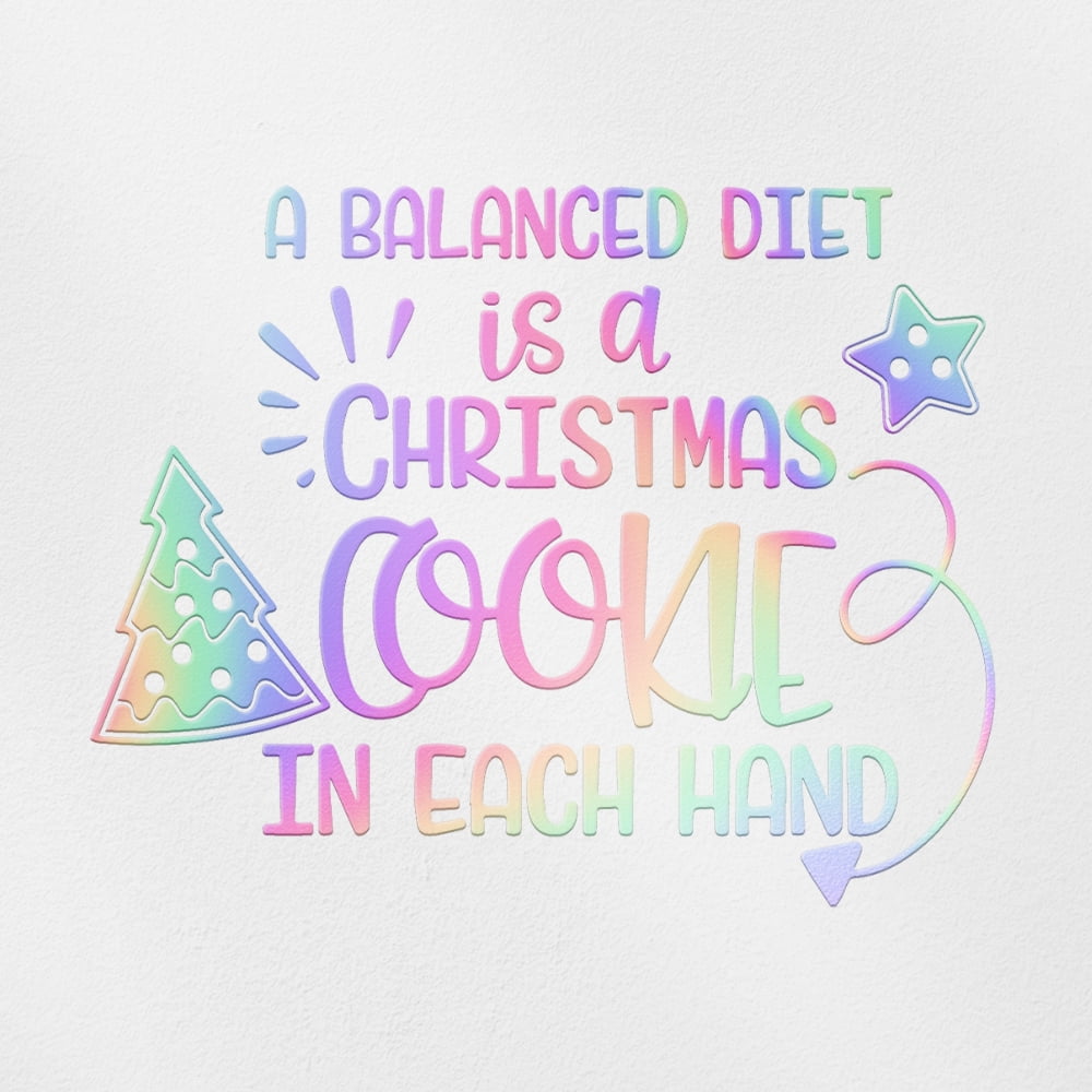 Transparent Decal Stickers Of A Balanced Diet Is A Christmas Cookie In ...
