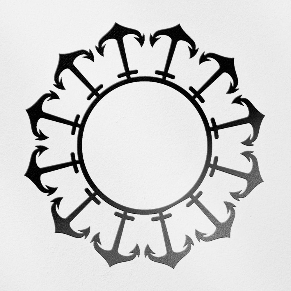 Transparent Decal Stickers Of Anchor Monogram Frames (Black) Premium ...