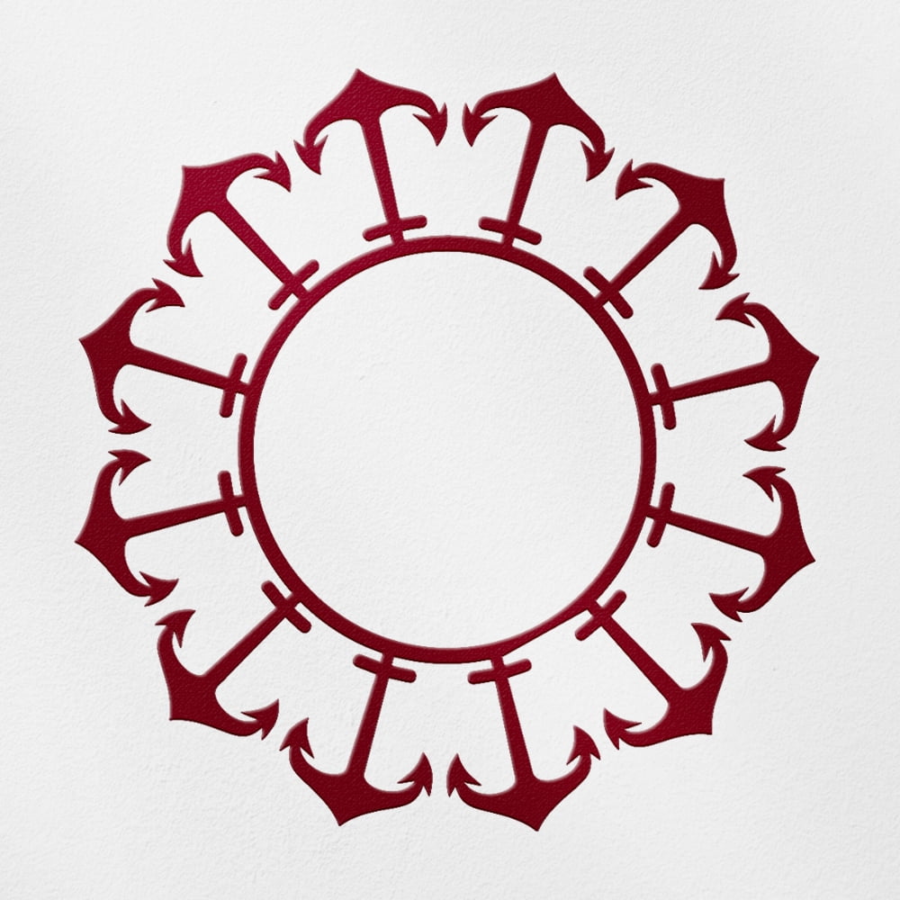 Transparent Decal Stickers Of Anchor Monogram Frames (Burgundy) Premium ...