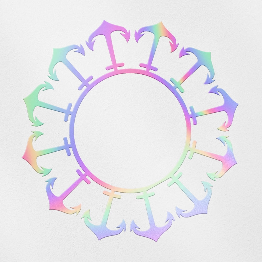 Transparent Decal Stickers Of Anchor Monogram Frames (Hologram) Premium Waterproof Vinyl Decal ...