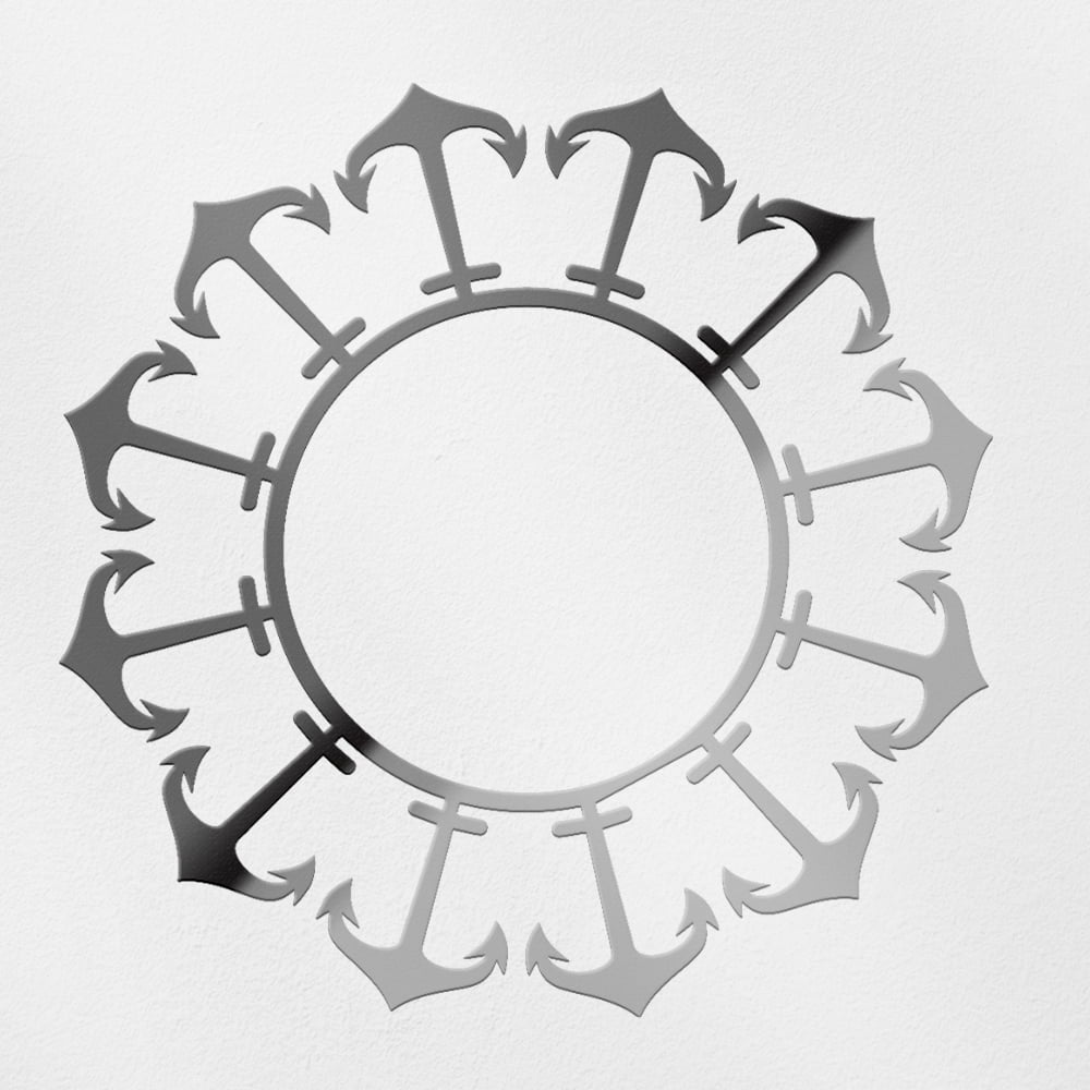 Transparent Decal Stickers Of Anchor Monogram Frames (Metallic Silver ...