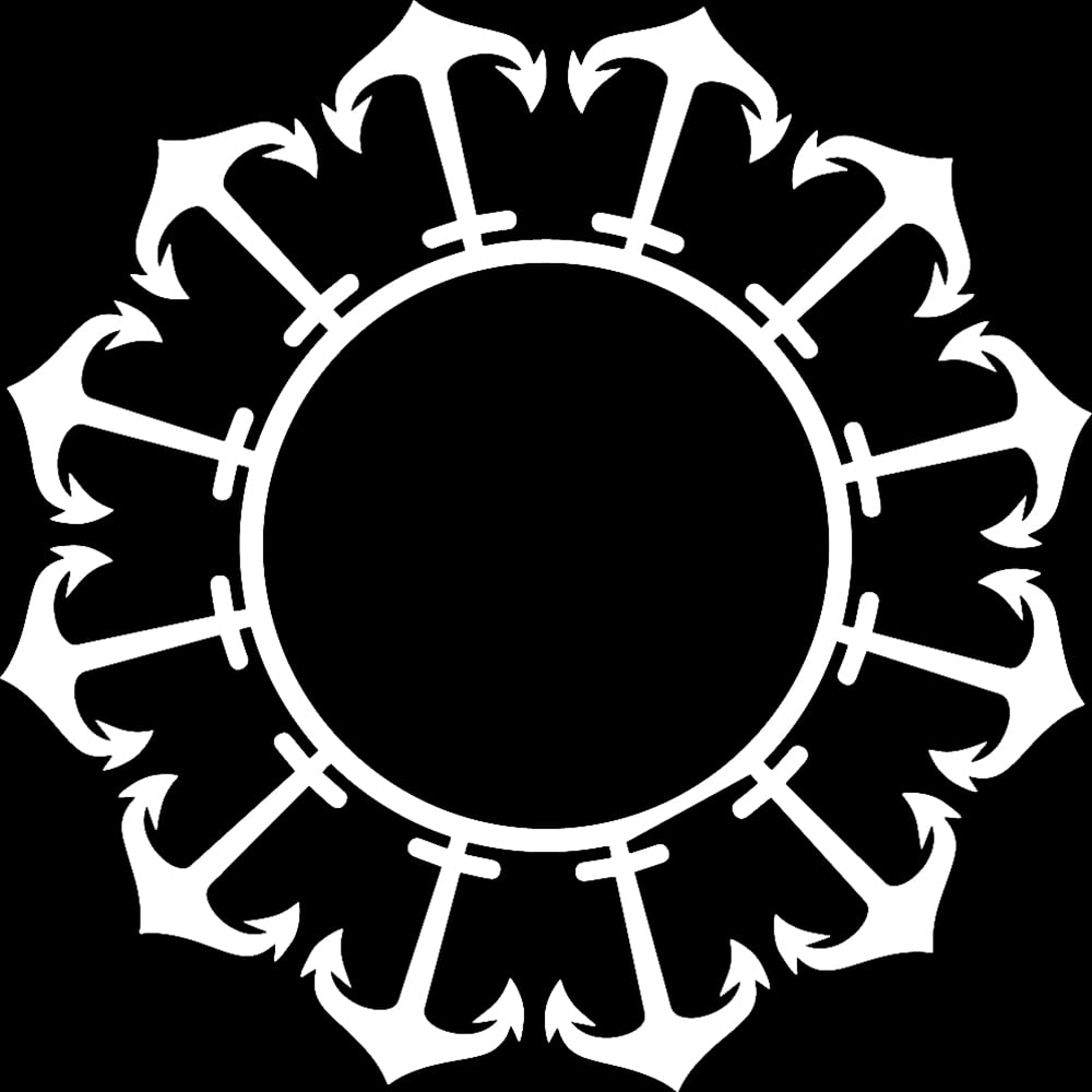 Transparent Decal Stickers Of Anchor Monogram Frames (White) Premium ...