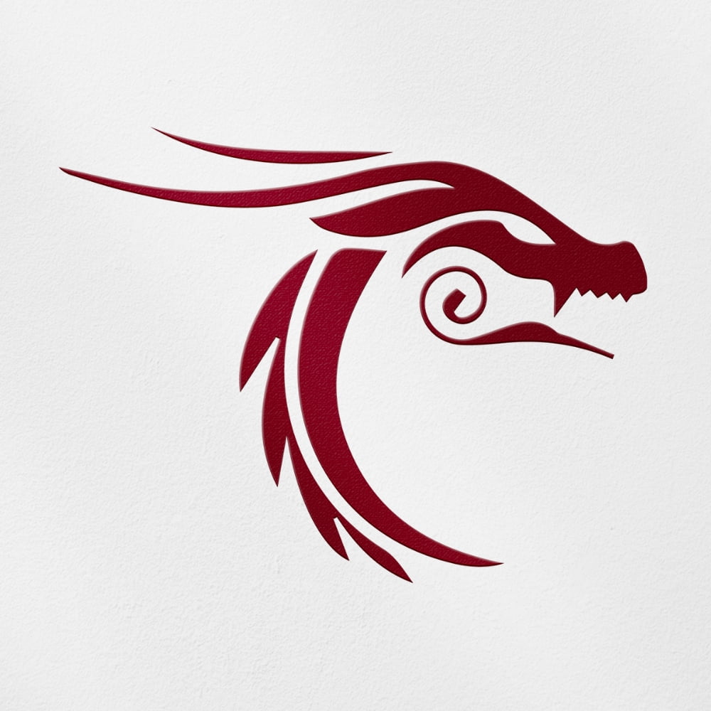 Transparent Decal Stickers Of Animal Dragon Drawing (Burgundy) Premium ...