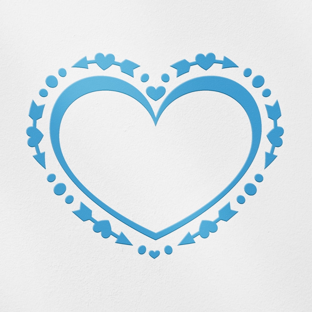Transparent Decal Stickers Of Arrow Hearts Frames (Azure Blue) Premium ...
