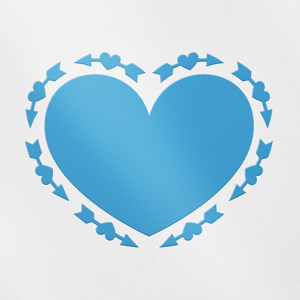 Transparent Decal Stickers Of Arrow Hearts Frames (Azure Blue) Premium ...