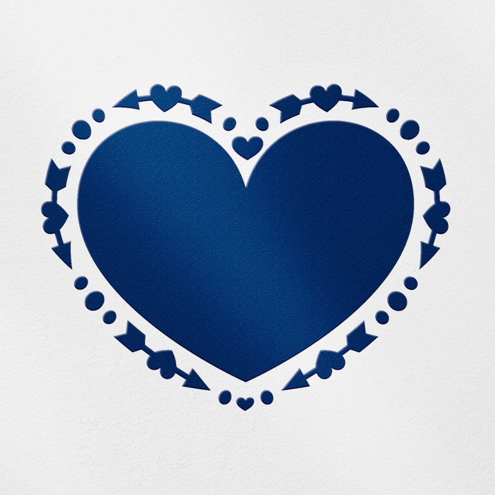 Transparent Decal Stickers Of Arrow Hearts Frames (Navy Blue) Premium ...