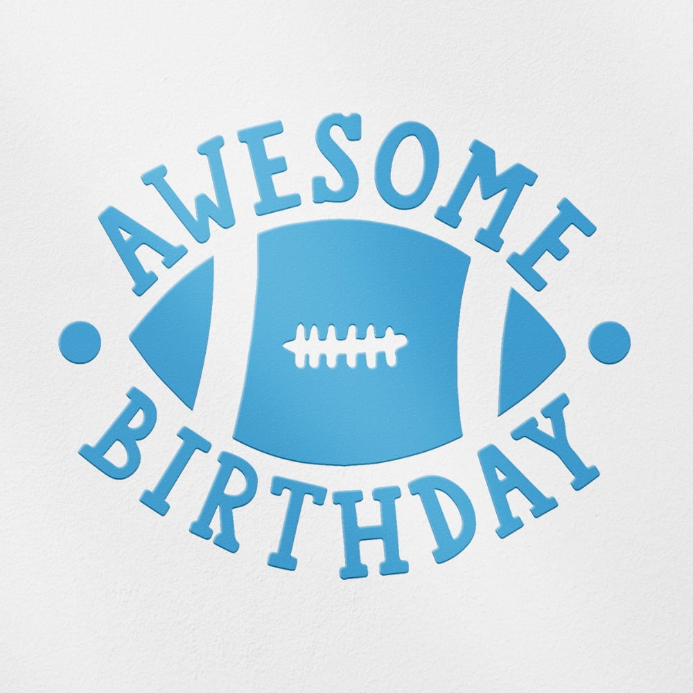 Transparent Decal Stickers Of Awesome Birthday (Azure Blue) Premium ...
