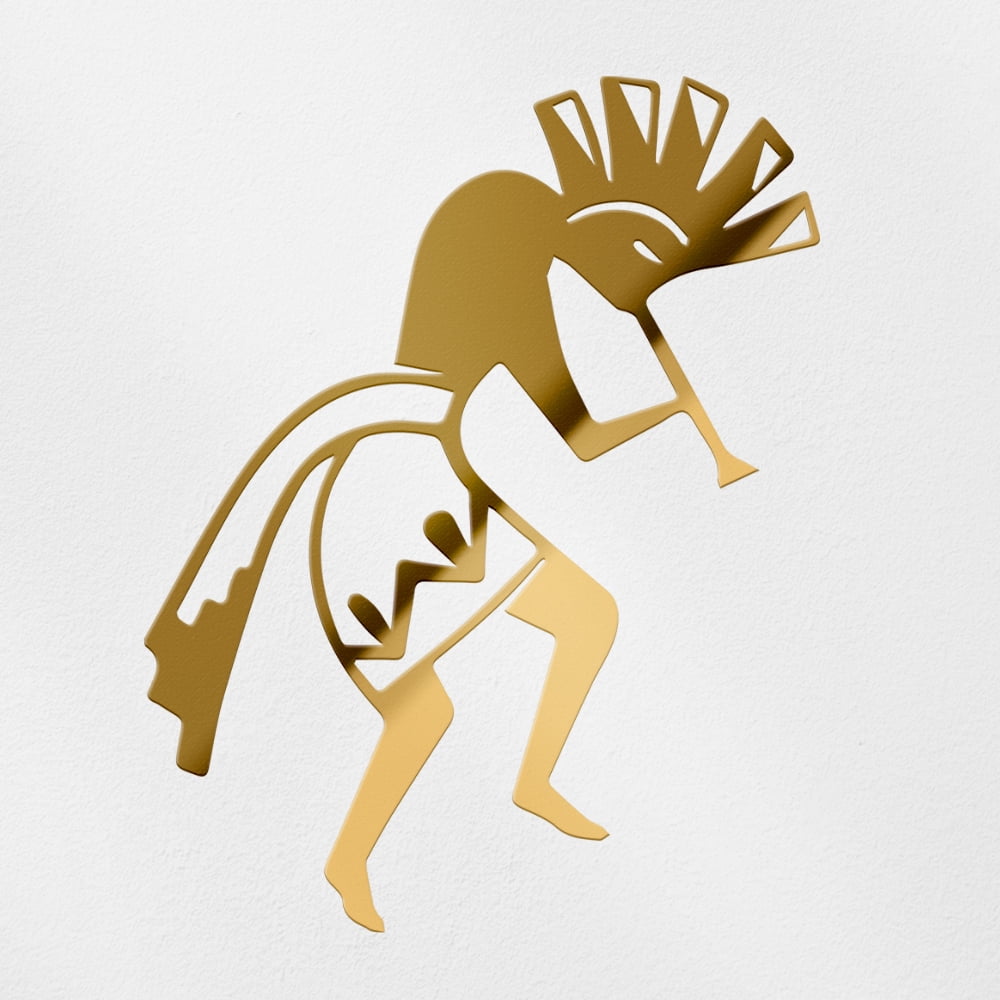 Transparent Decal Stickers Of Aztec Kokopelli (Metallic Gold) Premium ...