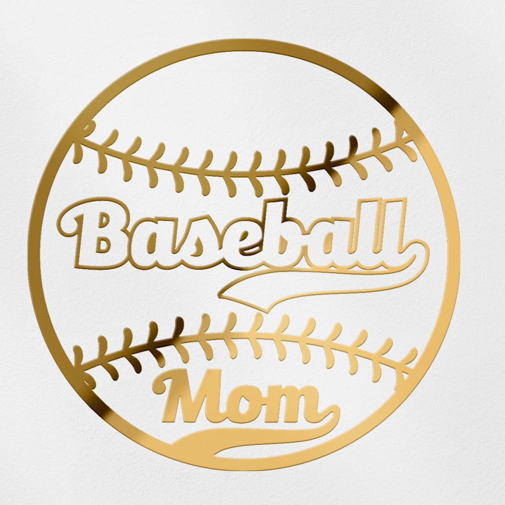 Transparent Decal Stickers Of Baseball Mom (Metallic Gold) Premium ...