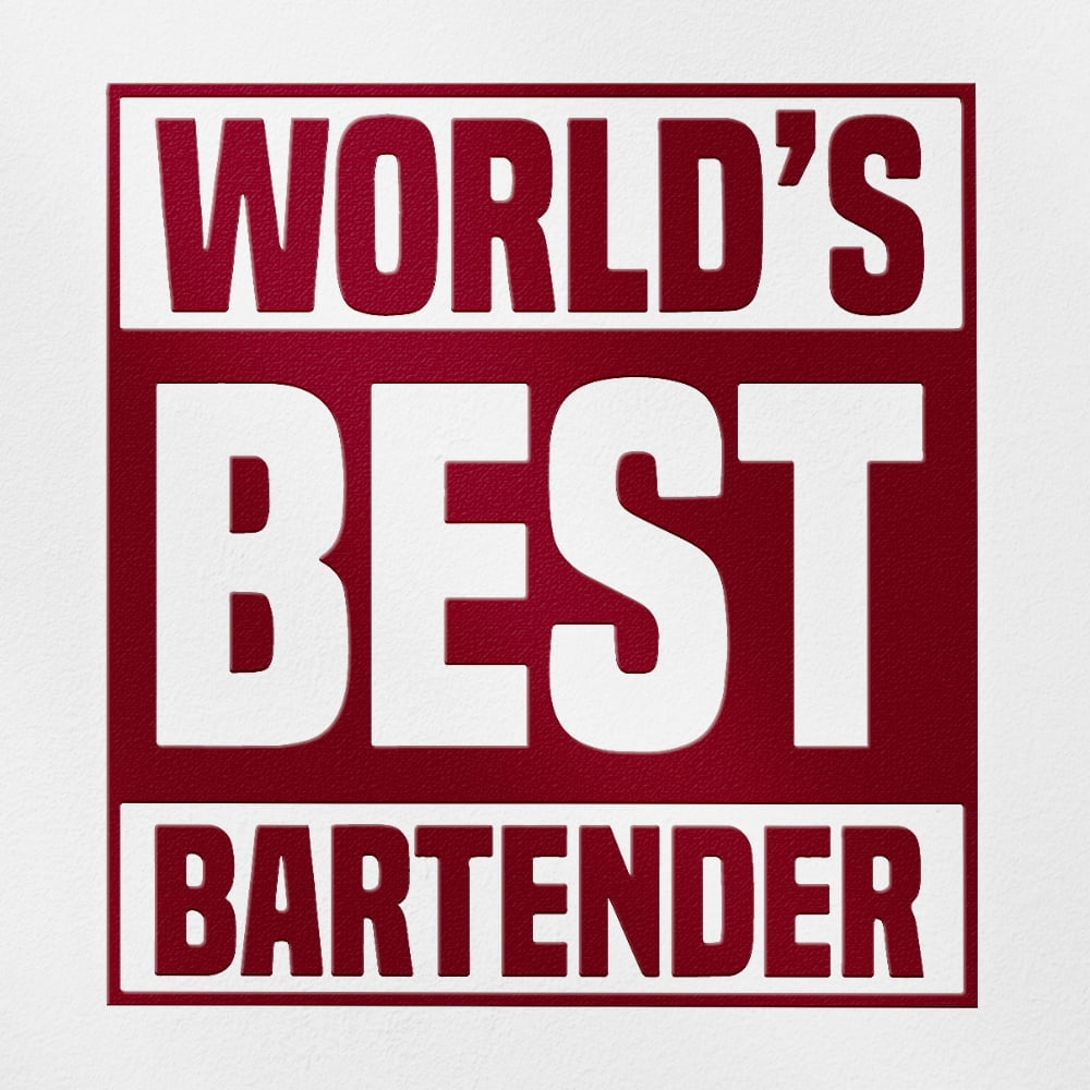 Transparent Decal Stickers Of Best Bartender (Burgundy) Premium ...