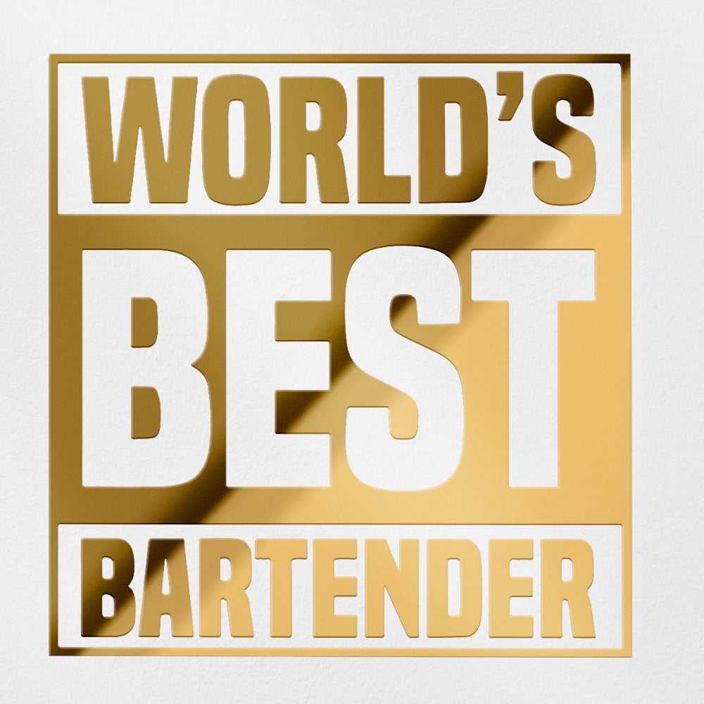 Transparent Decal Stickers Of Best Bartender (Metallic Gold) Premium ...