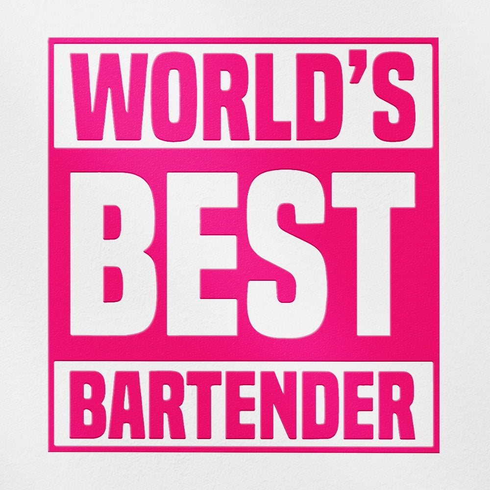 Transparent Decal Stickers Of Best Bartender (Pink) Premium Waterproof ...