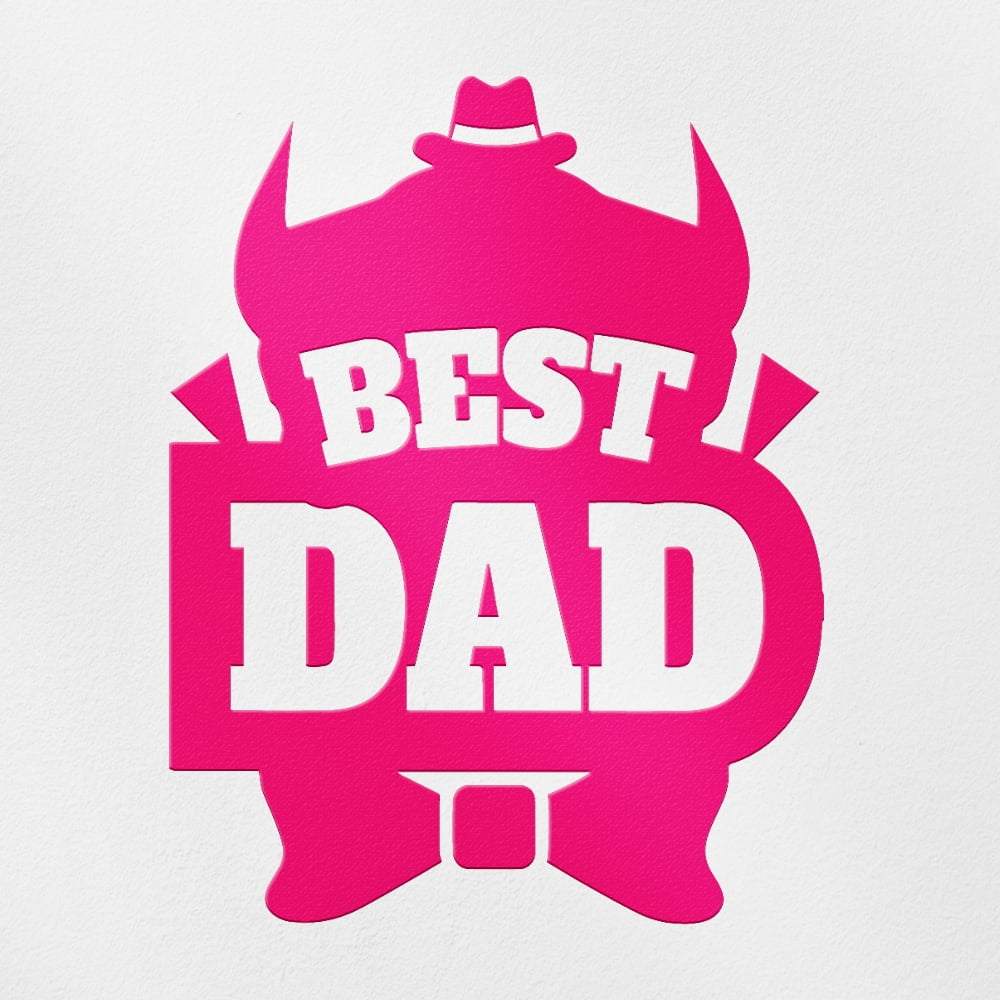Transparent Decal Stickers Of Best Dad (Pink) Premium Waterproof Vinyl ...