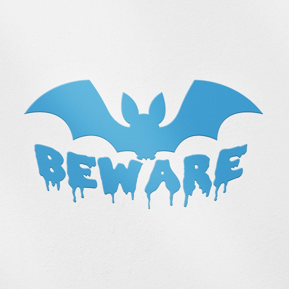 Transparent Decal Stickers Of Beware (Azure Blue) Premium Waterproof ...