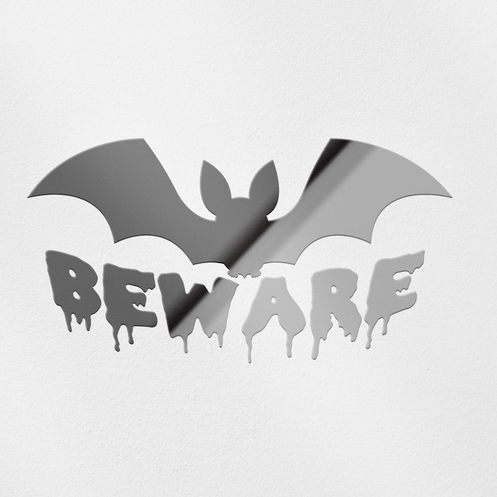 Transparent Decal Stickers Of Beware (Metallic Silver) Premium ...