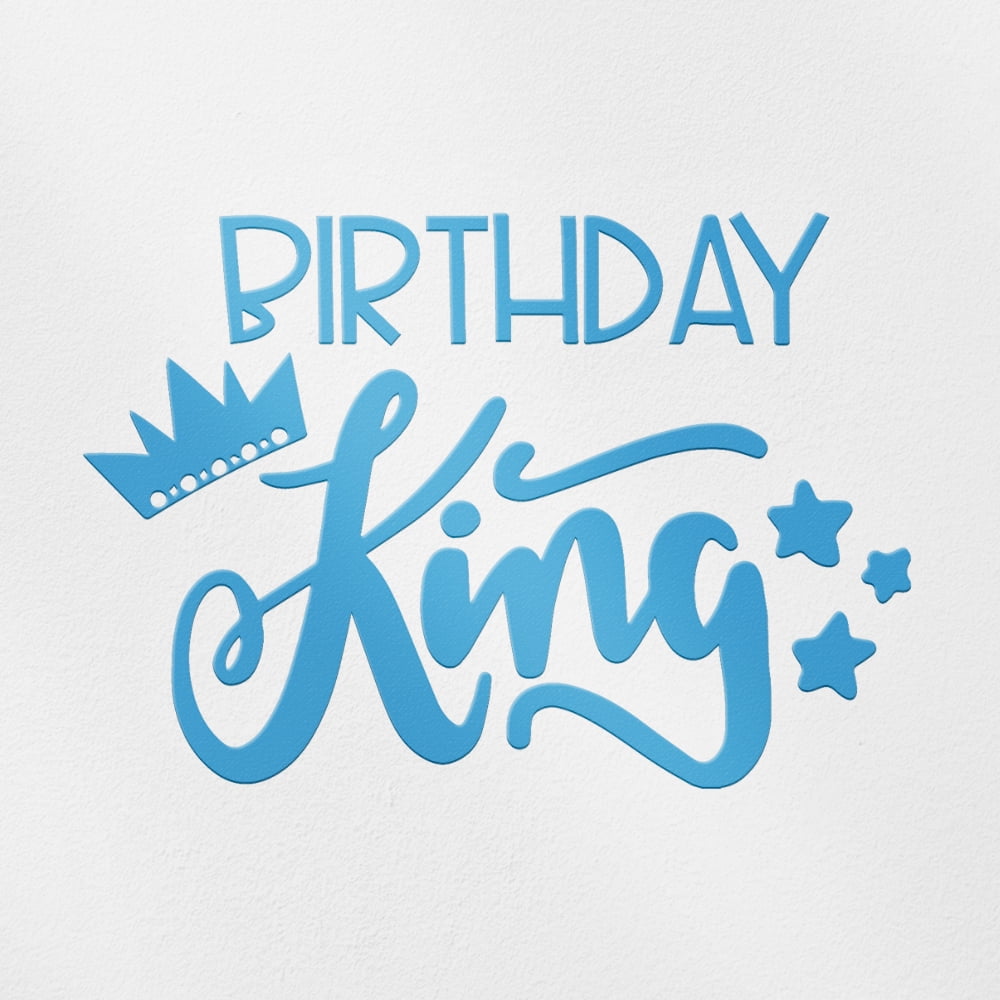 Transparent Decal Stickers Of Birthday King (Azure Blue) Premium ...