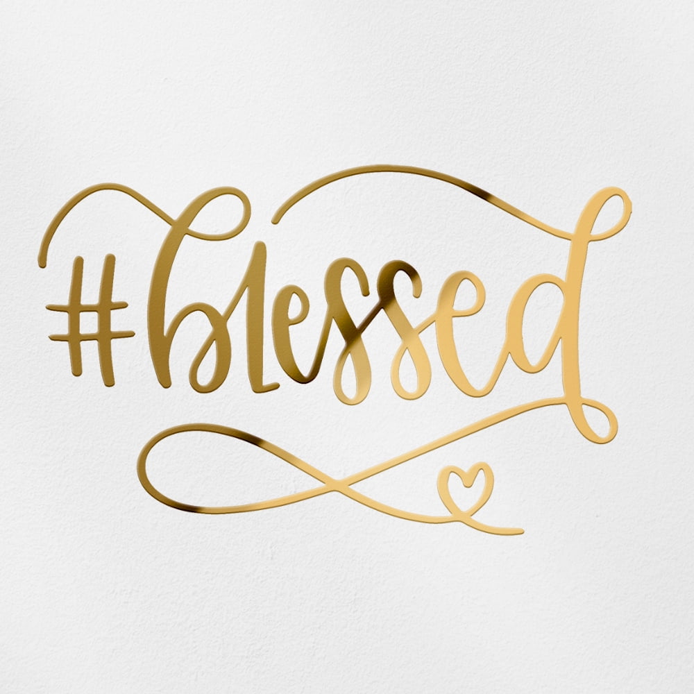 Transparent Decal Stickers Of Blessed (Metallic Gold) Premium ...