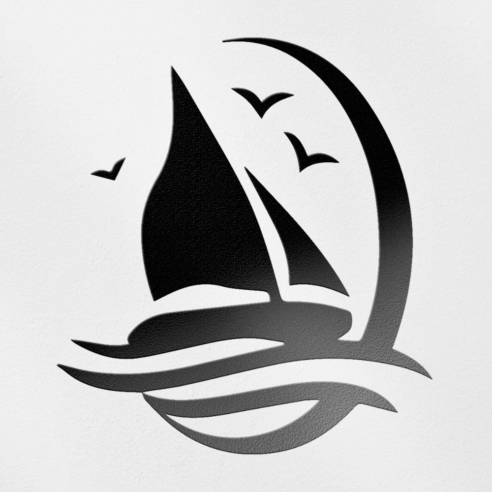 Transparent Decal Stickers Of Boat (Black) Premium Waterproof Vinyl ...