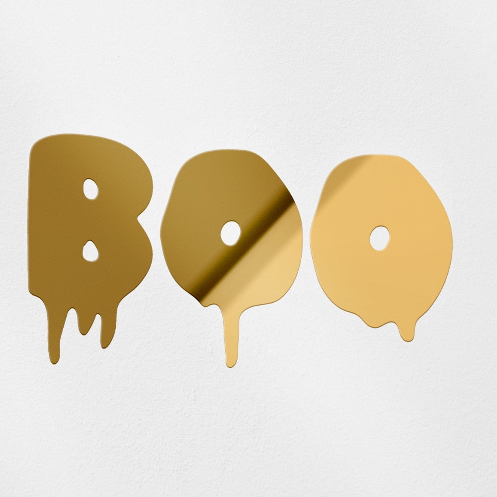 Transparent Decal Stickers Of Boo (Metallic Gold) Premium Waterproof ...