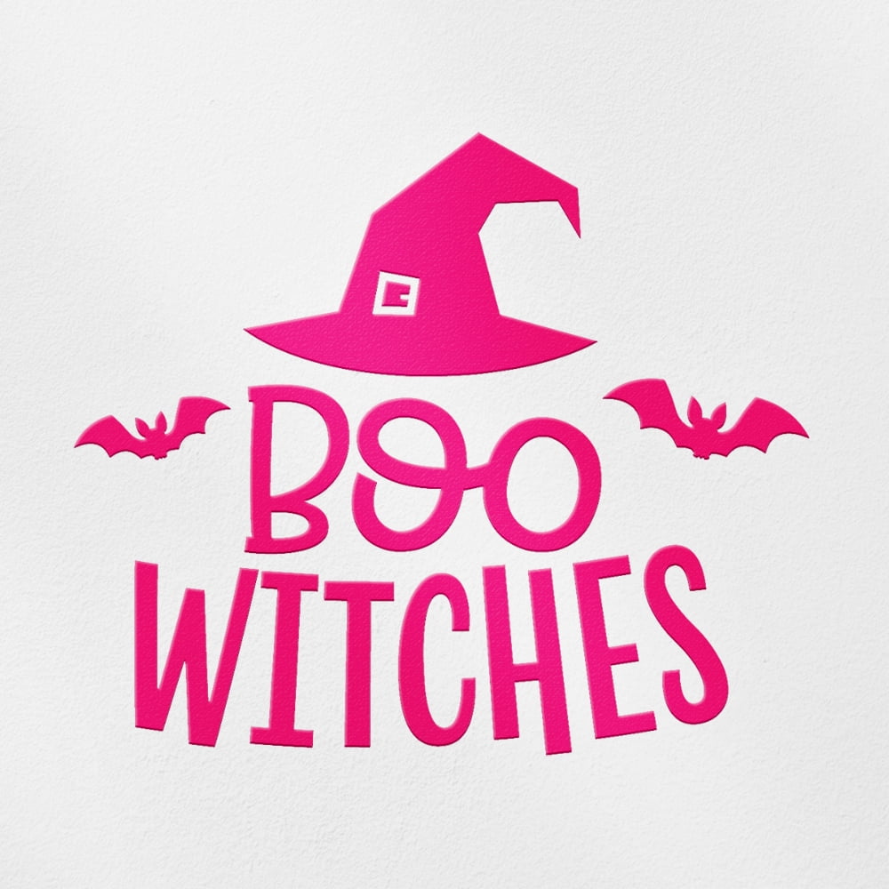 Transparent Decal Stickers Of Boo Witches (Pink) Premium Waterproof ...