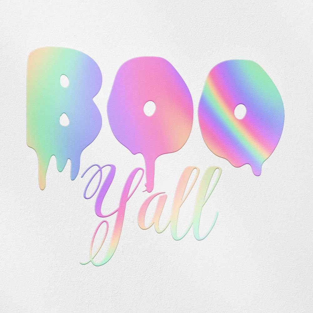 Transparent Decal Stickers Of Boo Y'All (Hologram) Premium Waterproof ...