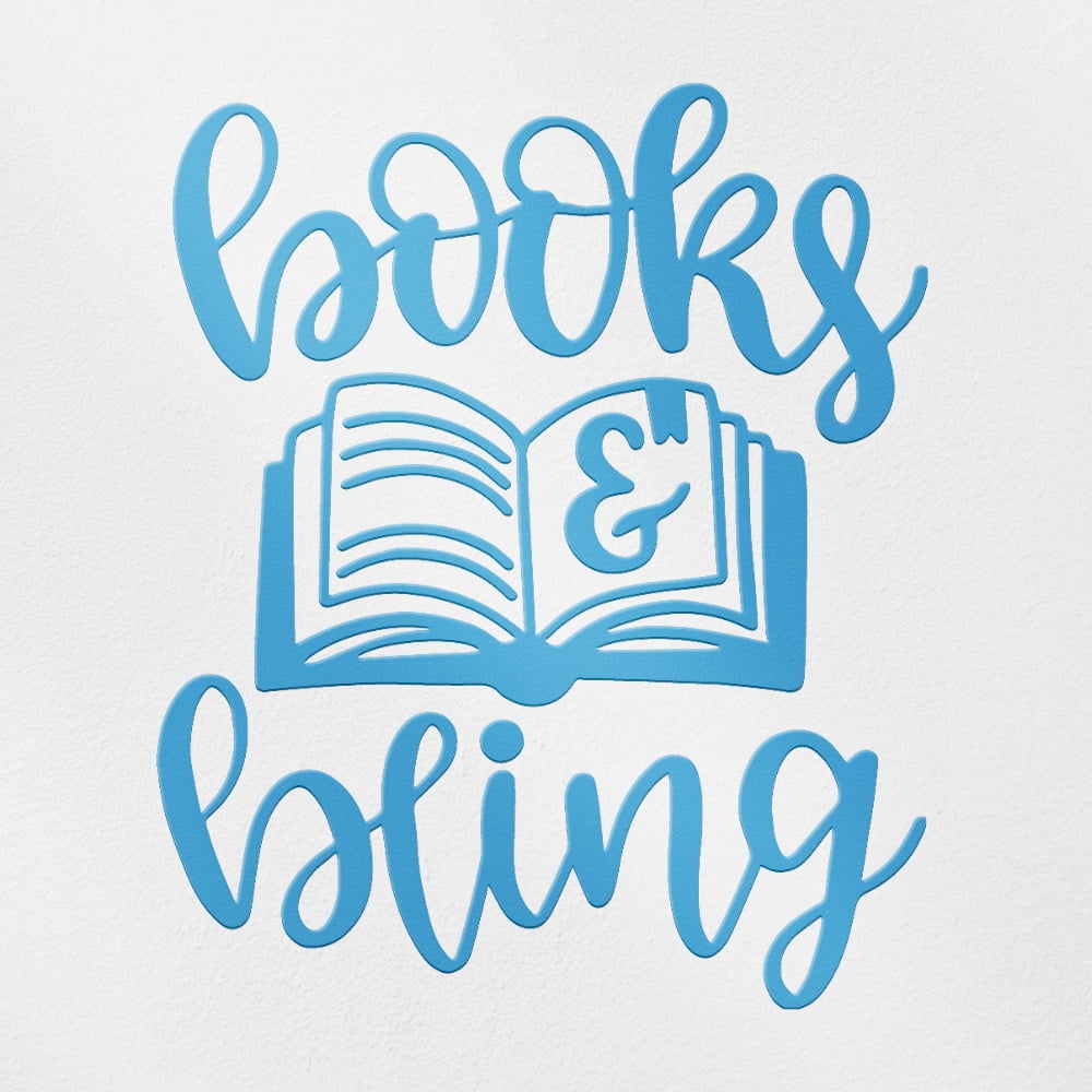 Transparent Decal Stickers Of Books And Bling (Azure Blue) Premium ...