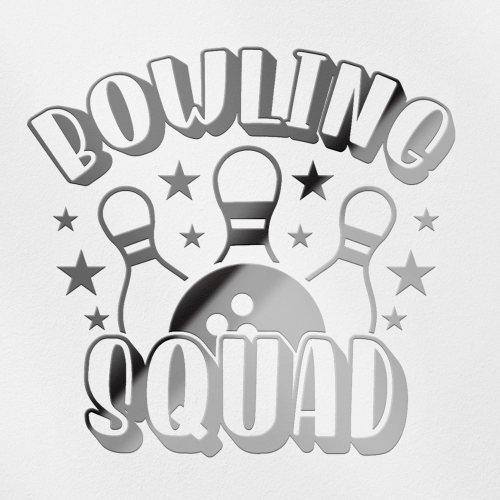 Transparent Decal Stickers Of Bowling Squad (Metallic Silver) Premium ...