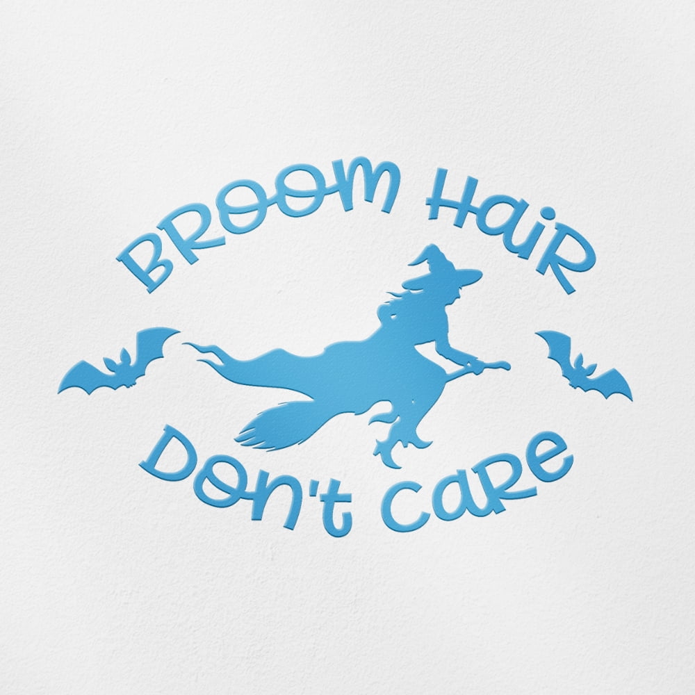 Transparent Decal Stickers Of Broom Hair Don'T Care (Azure Blue ...
