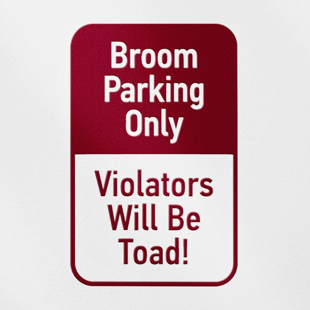 Transparent Decal Stickers Of Broom Parking Only, Violators Will Be ...