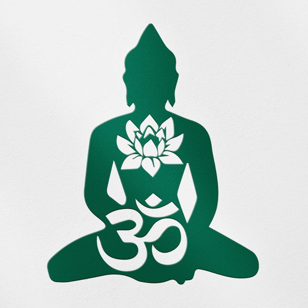 Transparent Decal Stickers Of Buddha Art 5 (Green) Premium Waterproof ...