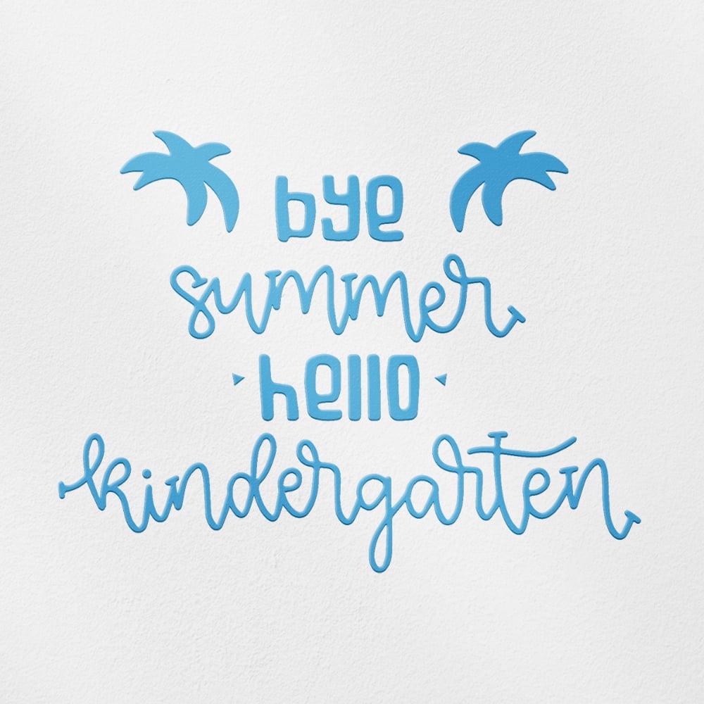 Transparent Decal Stickers Of Bye Summer Hello Kindergarten (Azure Blue ...