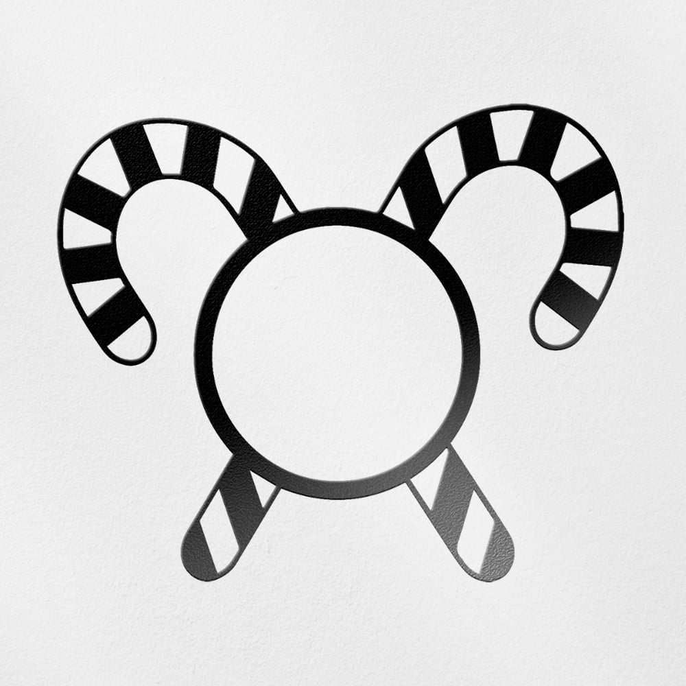 Transparent Decal Stickers Of Candy Cane (Black) Premium Waterproof ...