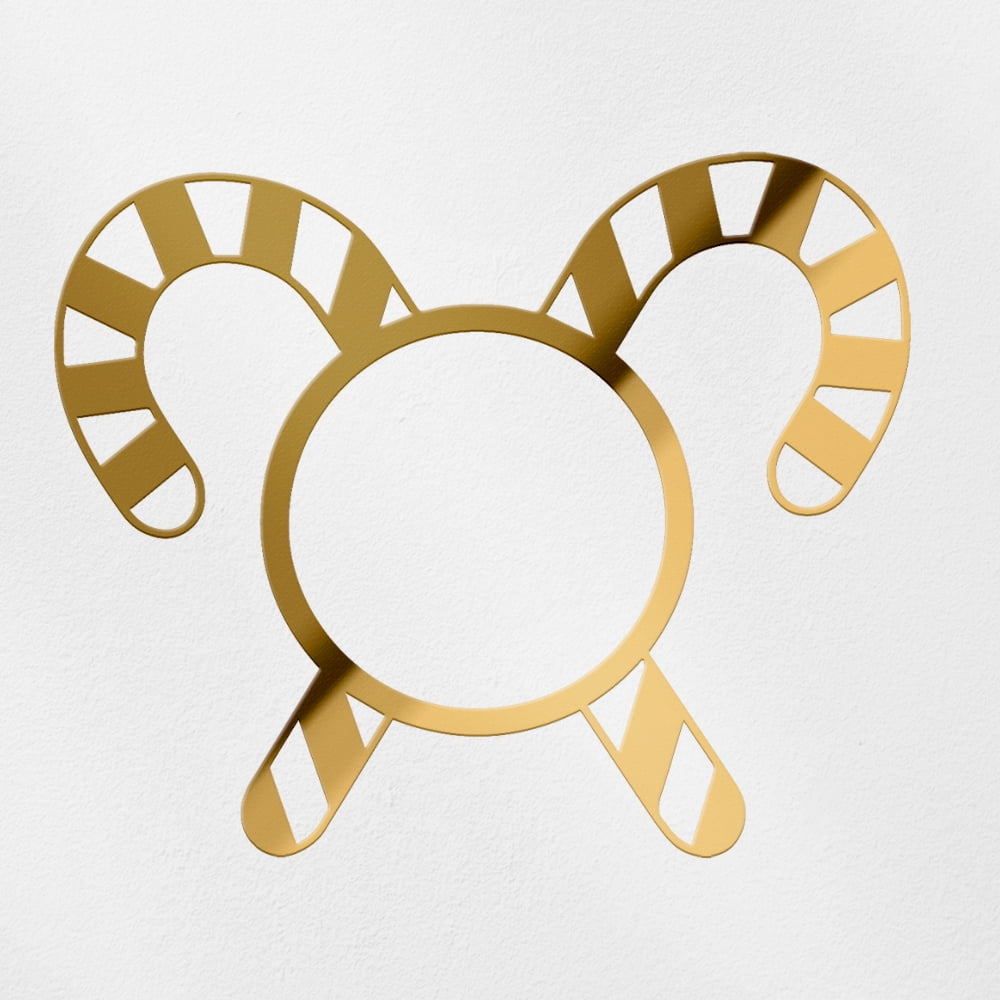 Transparent Decal Stickers Of Candy Cane (Metallic Gold) Premium ...
