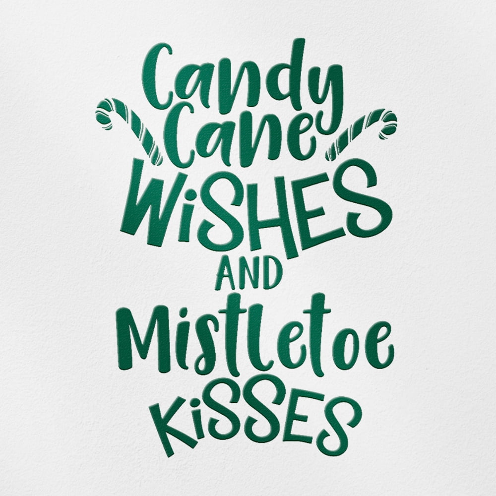 Transparent Decal Stickers Of Candy Cane Wishes And Mistletoe Kisses ...