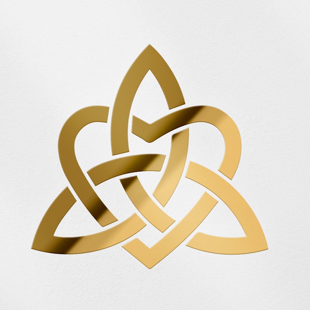 Transparent Decal Stickers Of Celtic Knots Trinity Heart (Metallic Gold ...