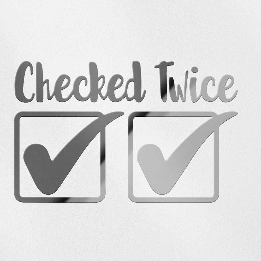 Transparent Decal Stickers Of Checked Twice (Metallic Silver) Premium ...