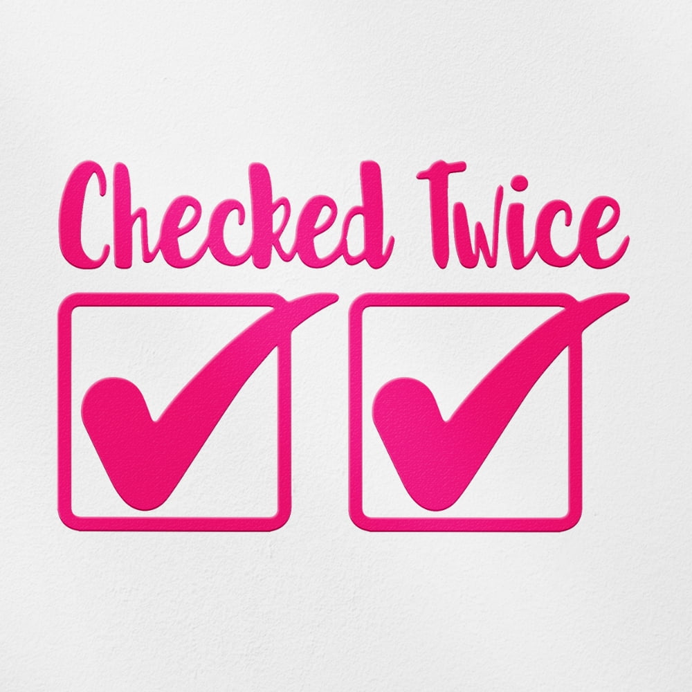Transparent Decal Stickers Of Checked Twice (Pink) Premium Waterproof ...