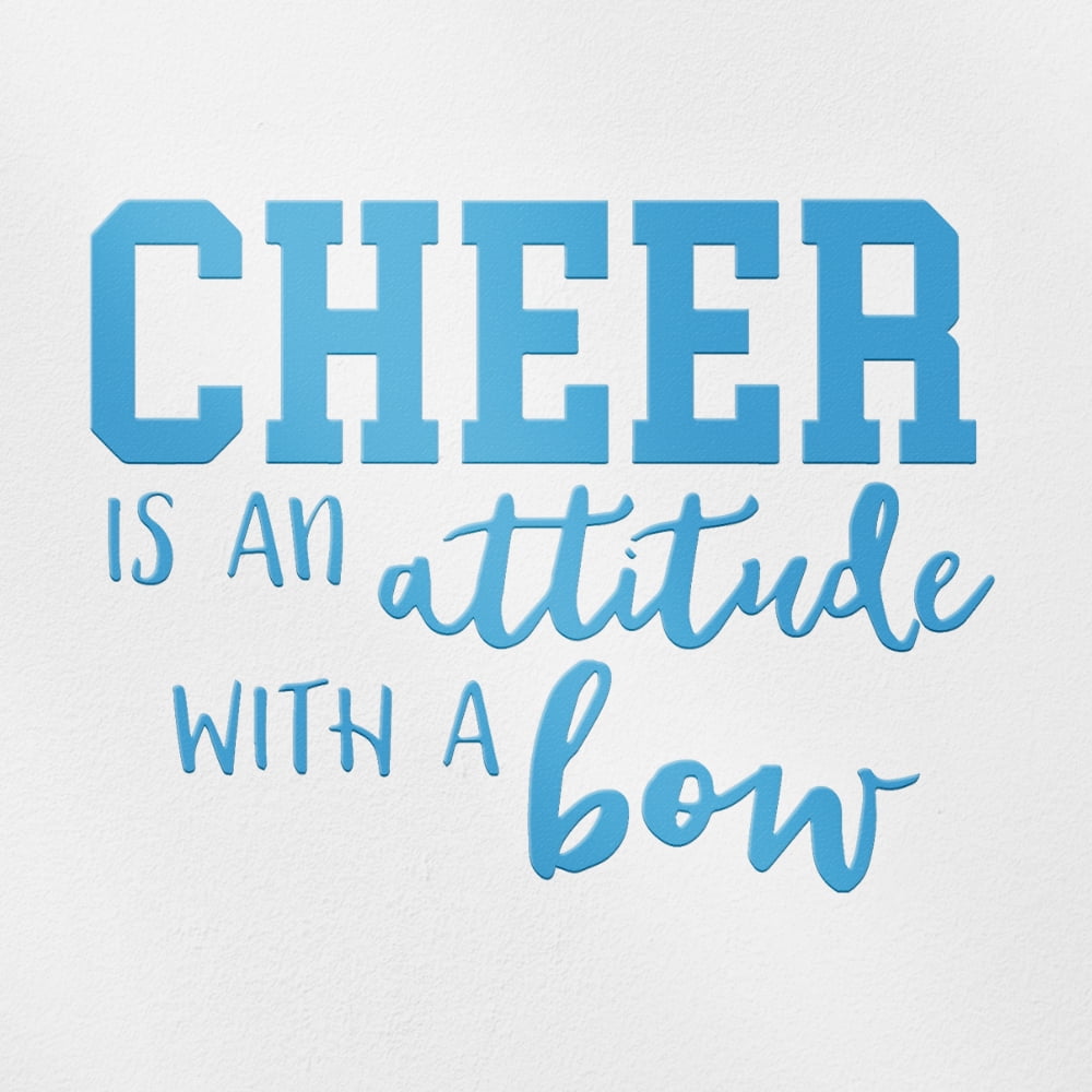 Transparent Decal Stickers Of Cheer Is An Attitude With A Bow (Azure ...