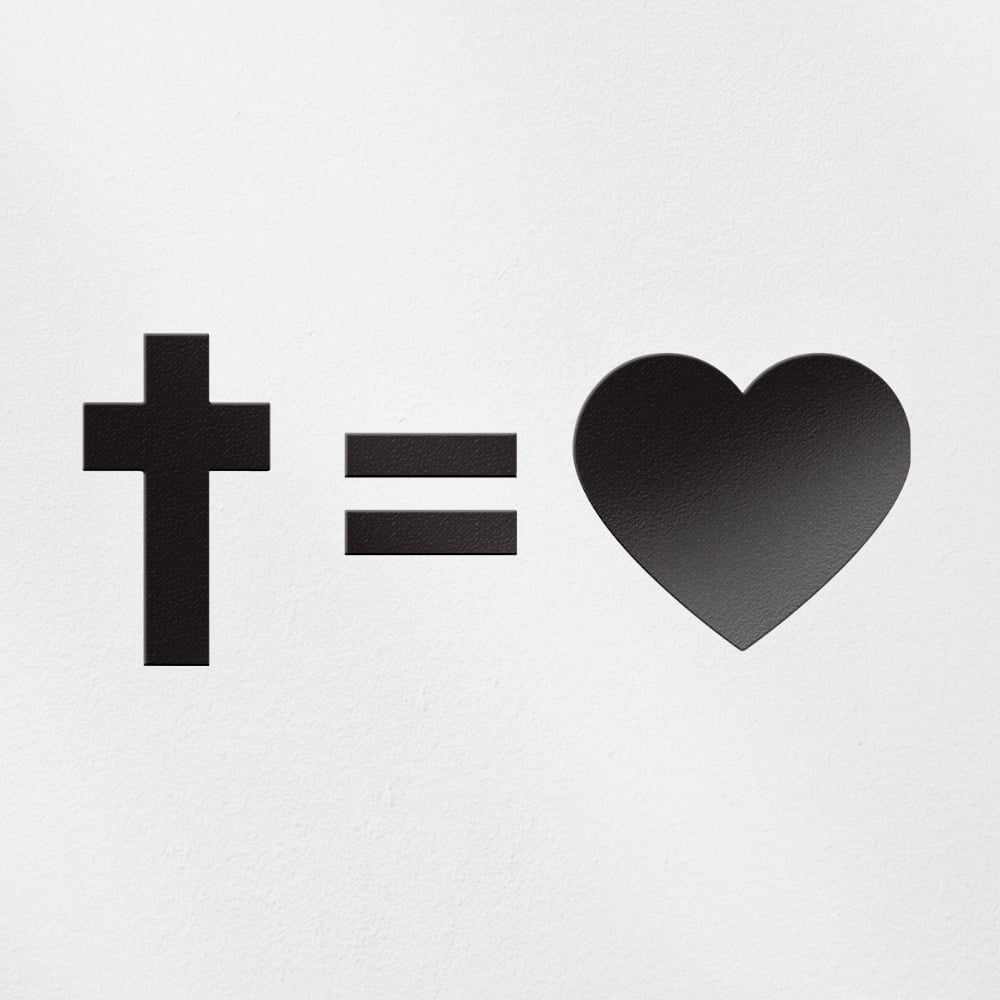 Transparent Decal Stickers Of Christian The Cross Equals Love (Black ...