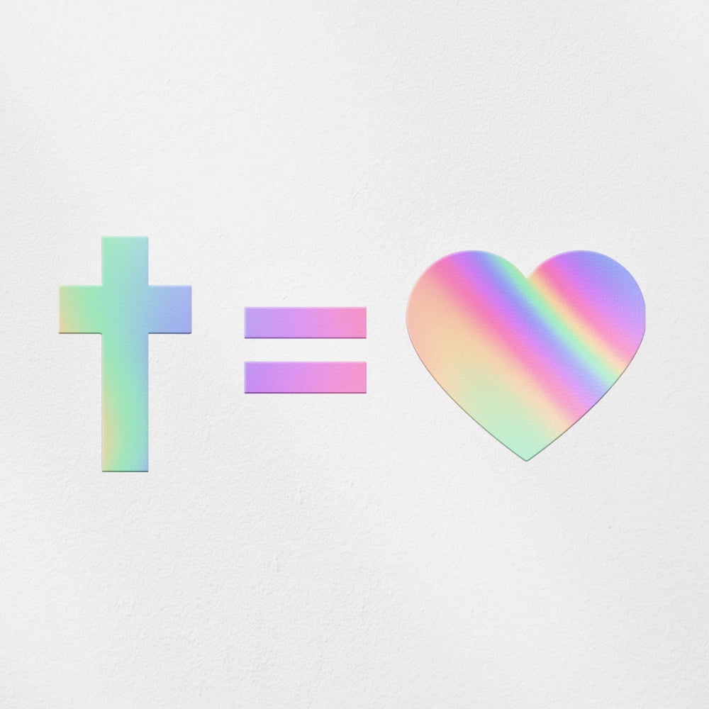 Transparent Decal Stickers Of Christian The Cross Equals Love (Hologram ...